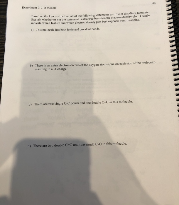 Solved II. The Lewis Structure of disodium fumarate is given | Chegg.com