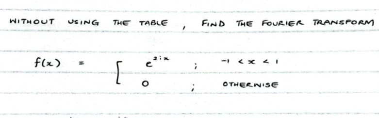 Solved Without Using the table, Find the Fourier Transform | Chegg.com