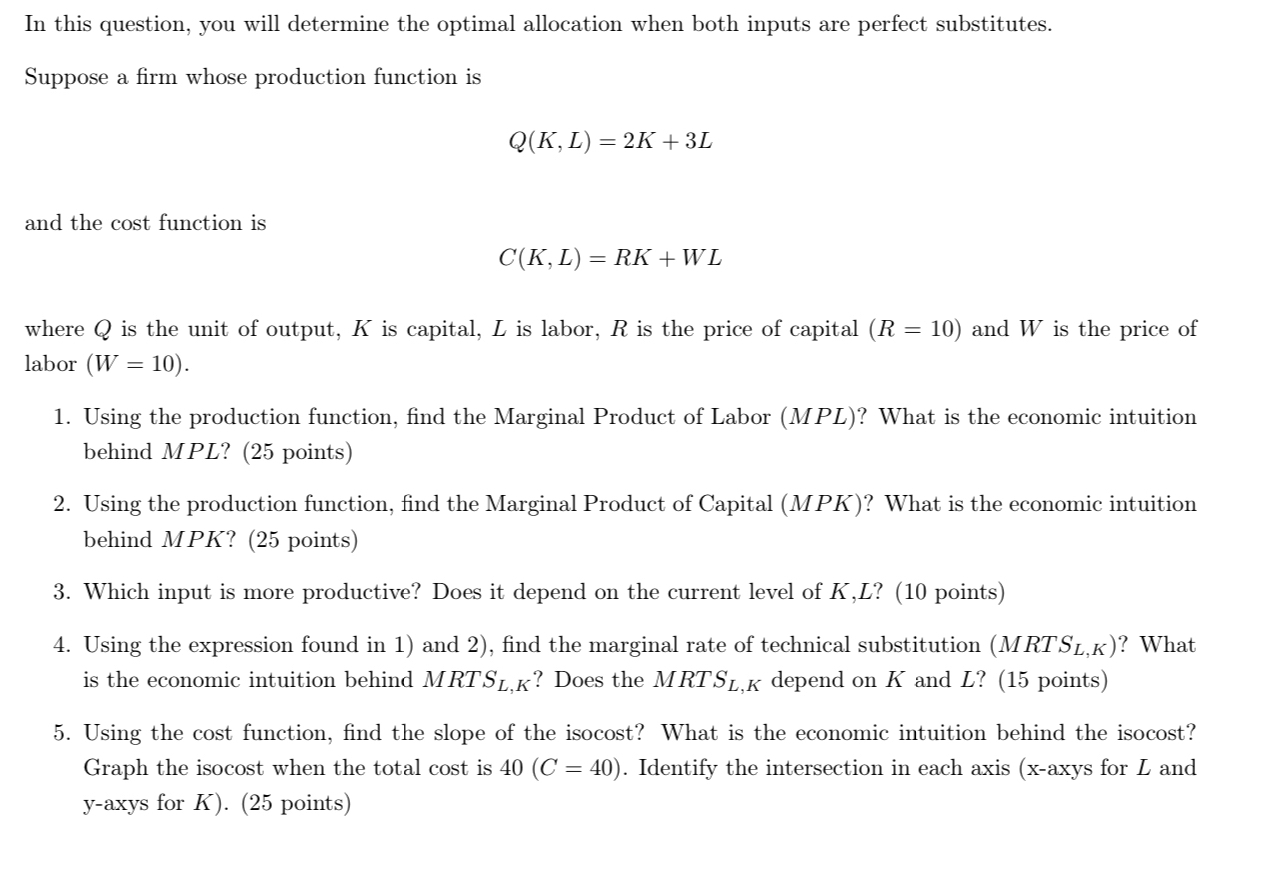 Solved In this question, you will determine the optimal | Chegg.com