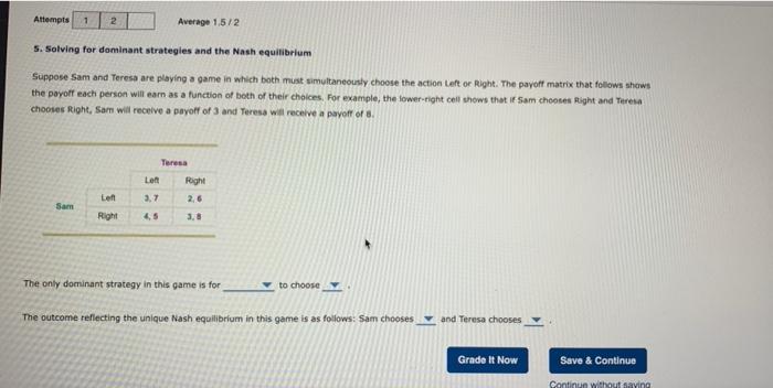 Attempts 1 2 Average 1,5/2 S. Solving for dominant | Chegg.com