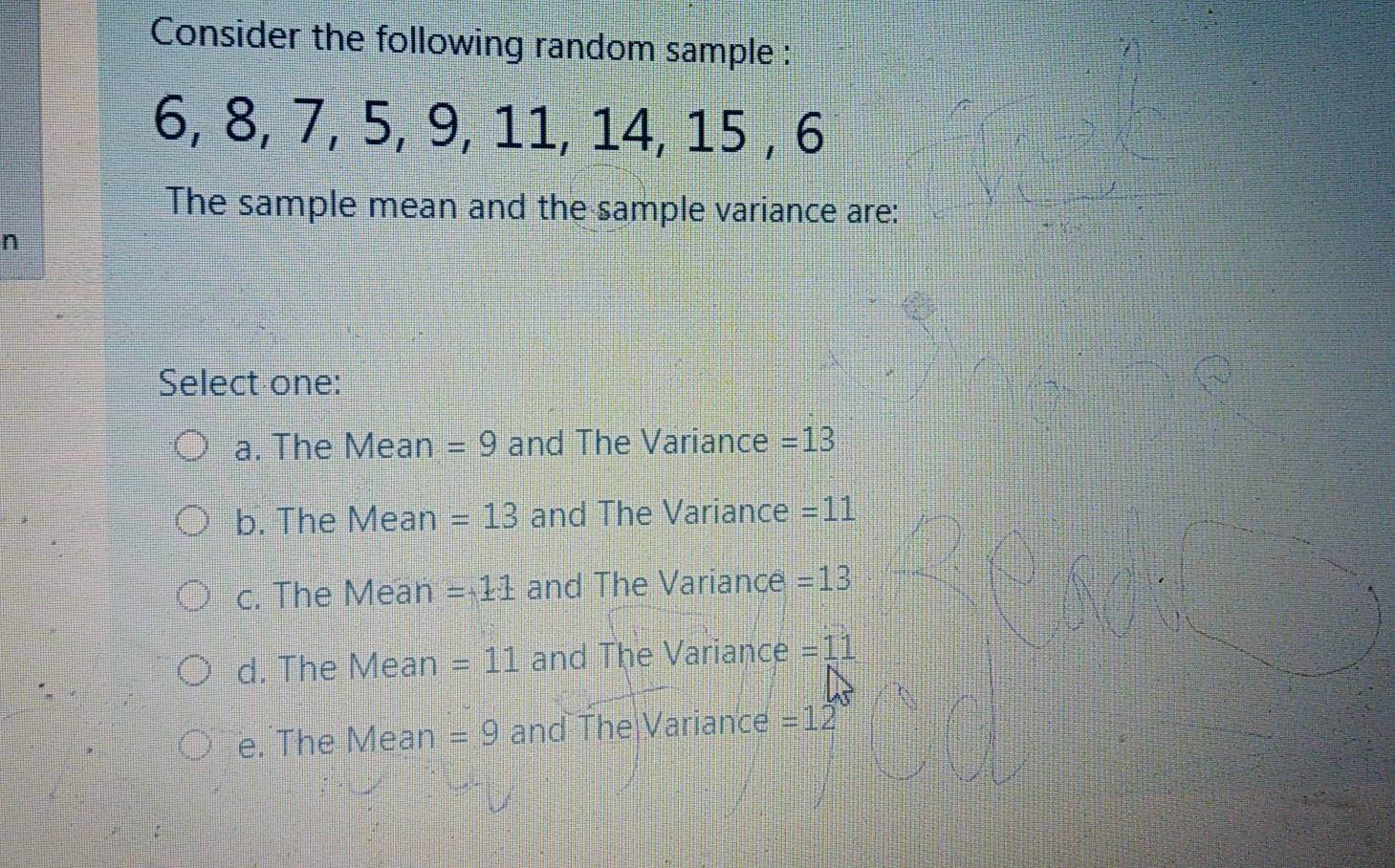 Solved Consider the following random sample: 6, 8, 7, 5, 9, | Chegg.com