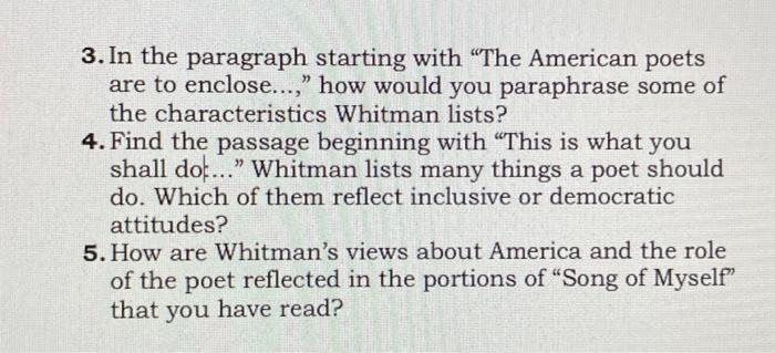 Please answer all 3 questions!! its from the poem "I | Chegg.com