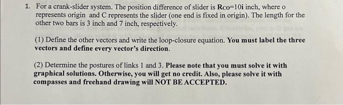 Solved represents origin and C represents the slider (one | Chegg.com