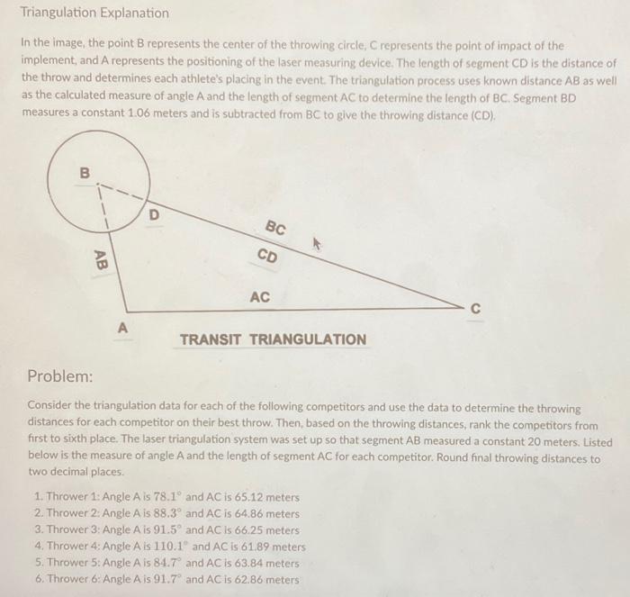 Solved Triangulation Explanation In the image, the point B | Chegg.com