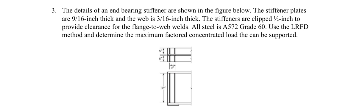 Solved The details of an end bearing stiffener are shown in | Chegg.com