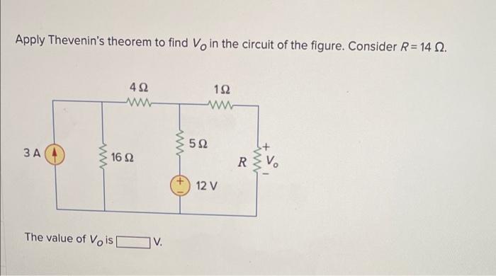 Solved Apply Thevenin's theorem to find Vo in the circuit of | Chegg.com