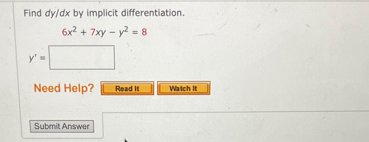 Solved Find dydx ﻿by implicit | Chegg.com