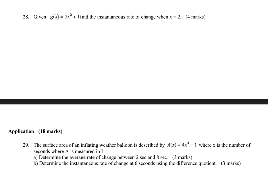 Solved Given g(x)=3x2+1 ﻿find the instantaneous rate of | Chegg.com