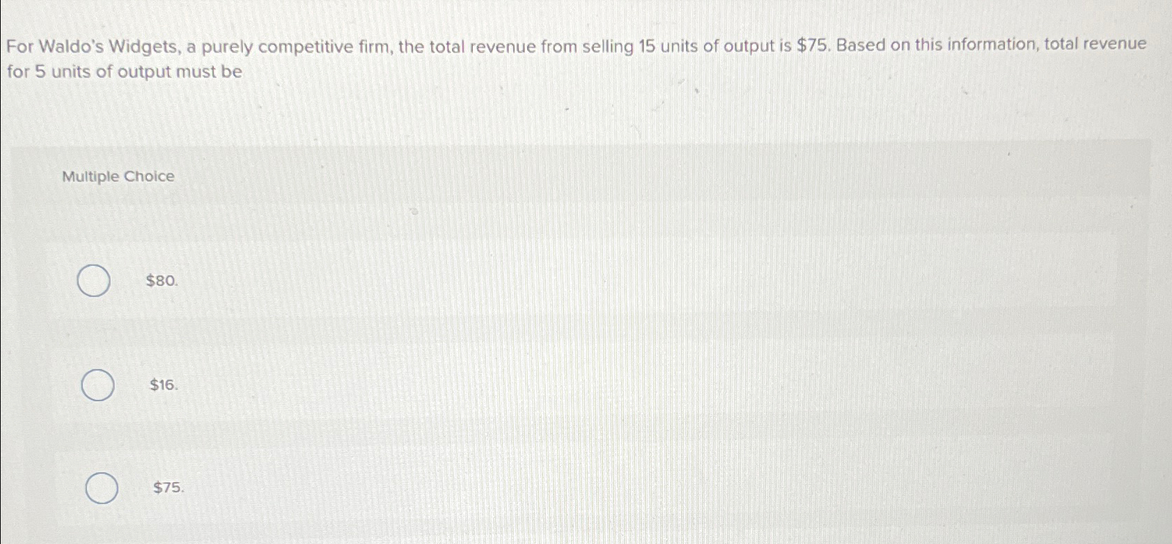 Solved For Waldo's Widgets, a purely competitive firm, the | Chegg.com