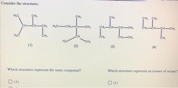 Solved Consider the structures. (1) (0) Which structures | Chegg.com