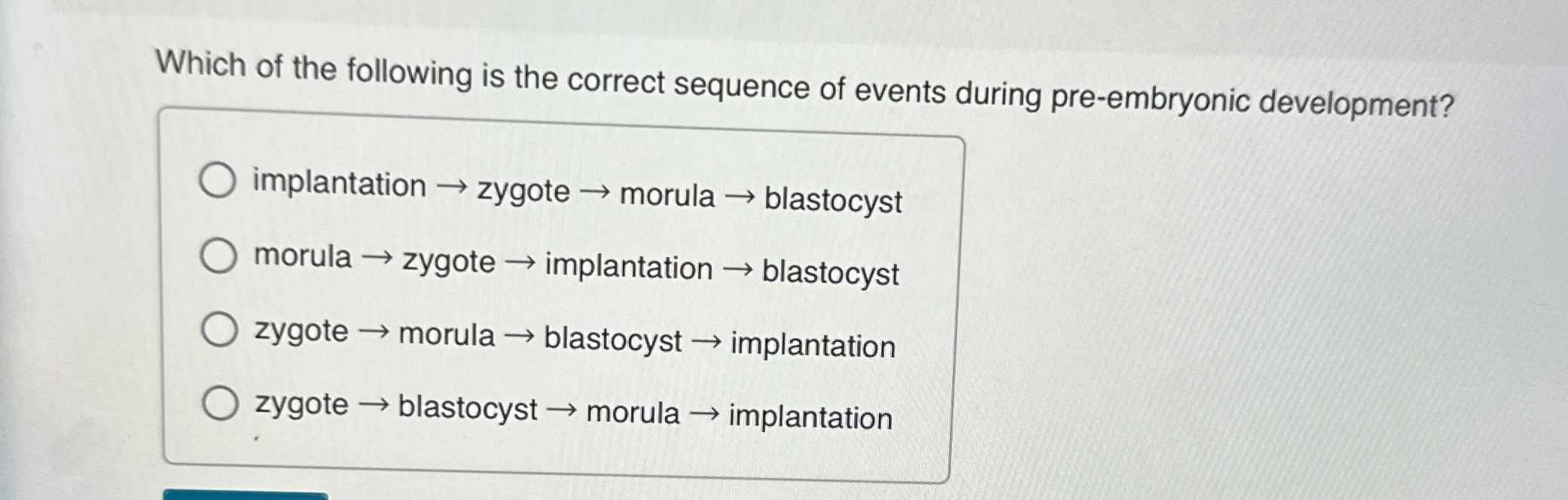 Solved Which of the following is the correct sequence of | Chegg.com