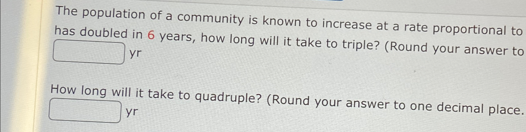 Solved The population of a community is known to increase at | Chegg.com