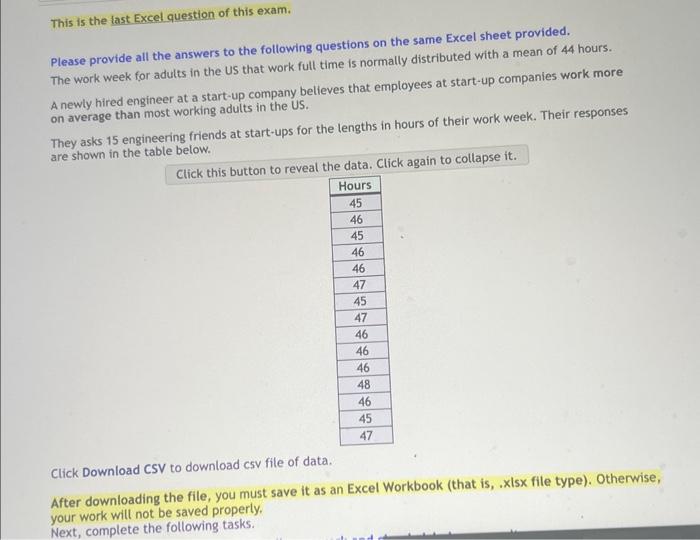 Solved This is the fast Excel question of this exam. Please | Chegg.com