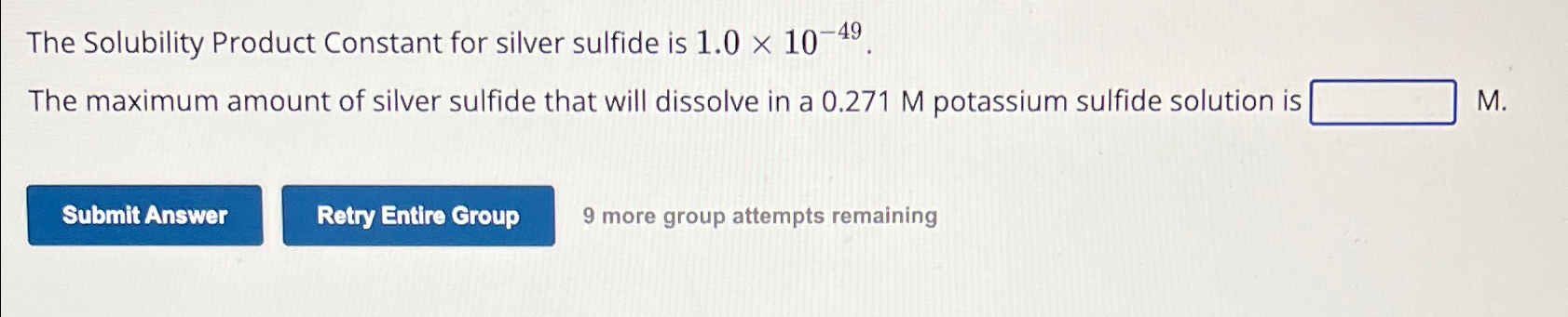 Solved The Solubility Product Constant for silver sulfide is | Chegg.com