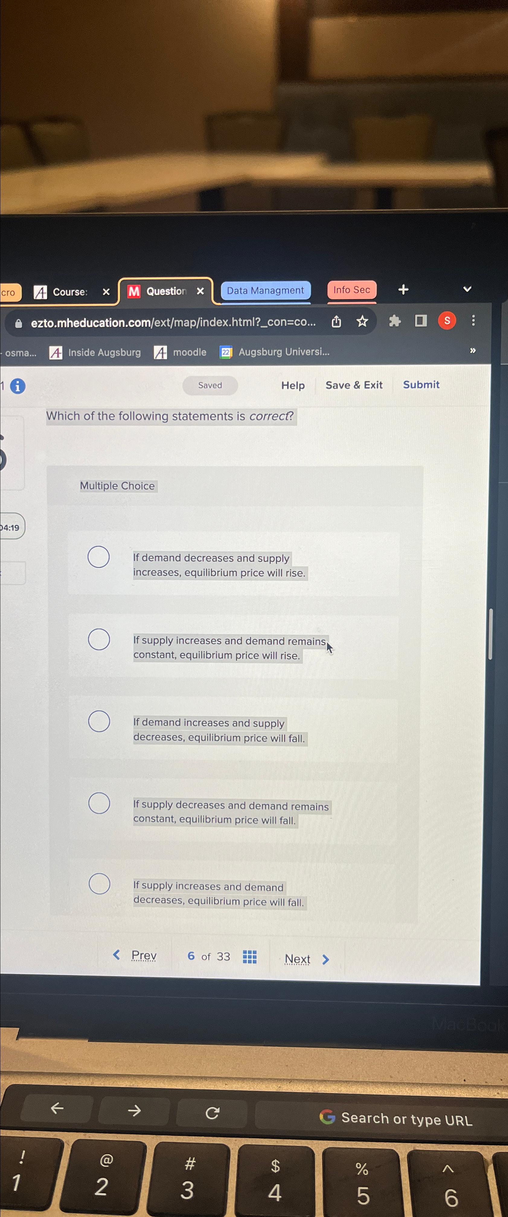 Solved 1 ﻿i)SavedHelpSave & ExitSubmitWhich of the following | Chegg.com