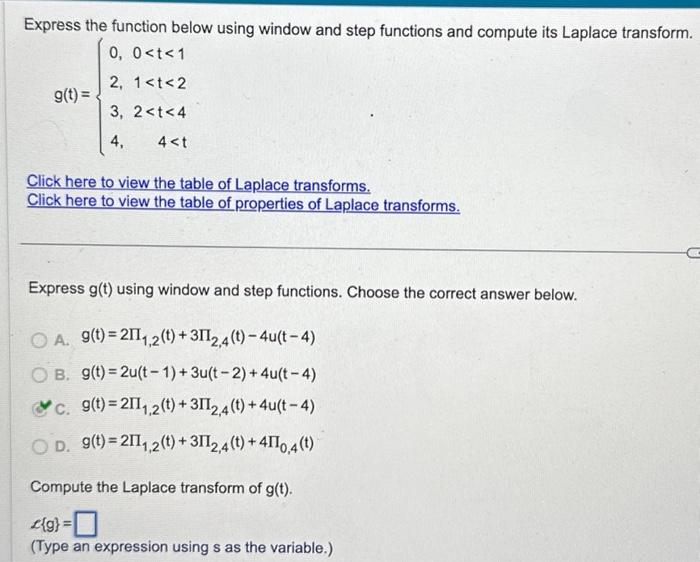 Solved Express the function below using window and step | Chegg.com