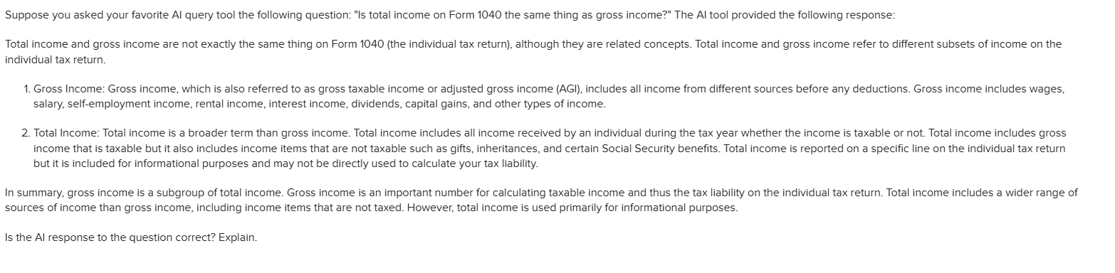 Solved Suppose you asked your favorite AI query tool the | Chegg.com