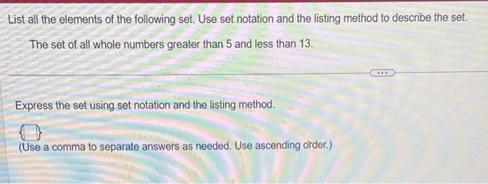 Solved List all the elements of the following set. Use set | Chegg.com