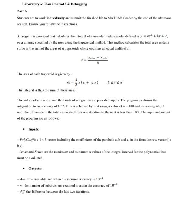 Laboratory 6: Flow Control 3 & Debugging Part A | Chegg.com