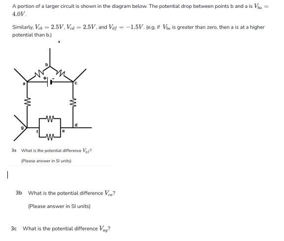 Solved A portion of a larger circuit is shown in the diagram | Chegg.com