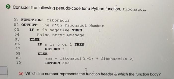 Solved Consider the following pseudo-code for a Python | Chegg.com
