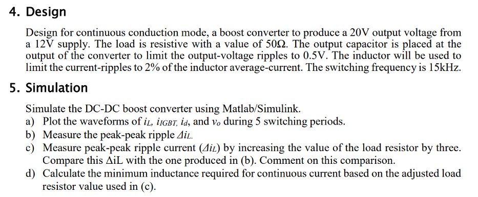 SimulationSimulate the DC-DC boost converter using | Chegg.com
