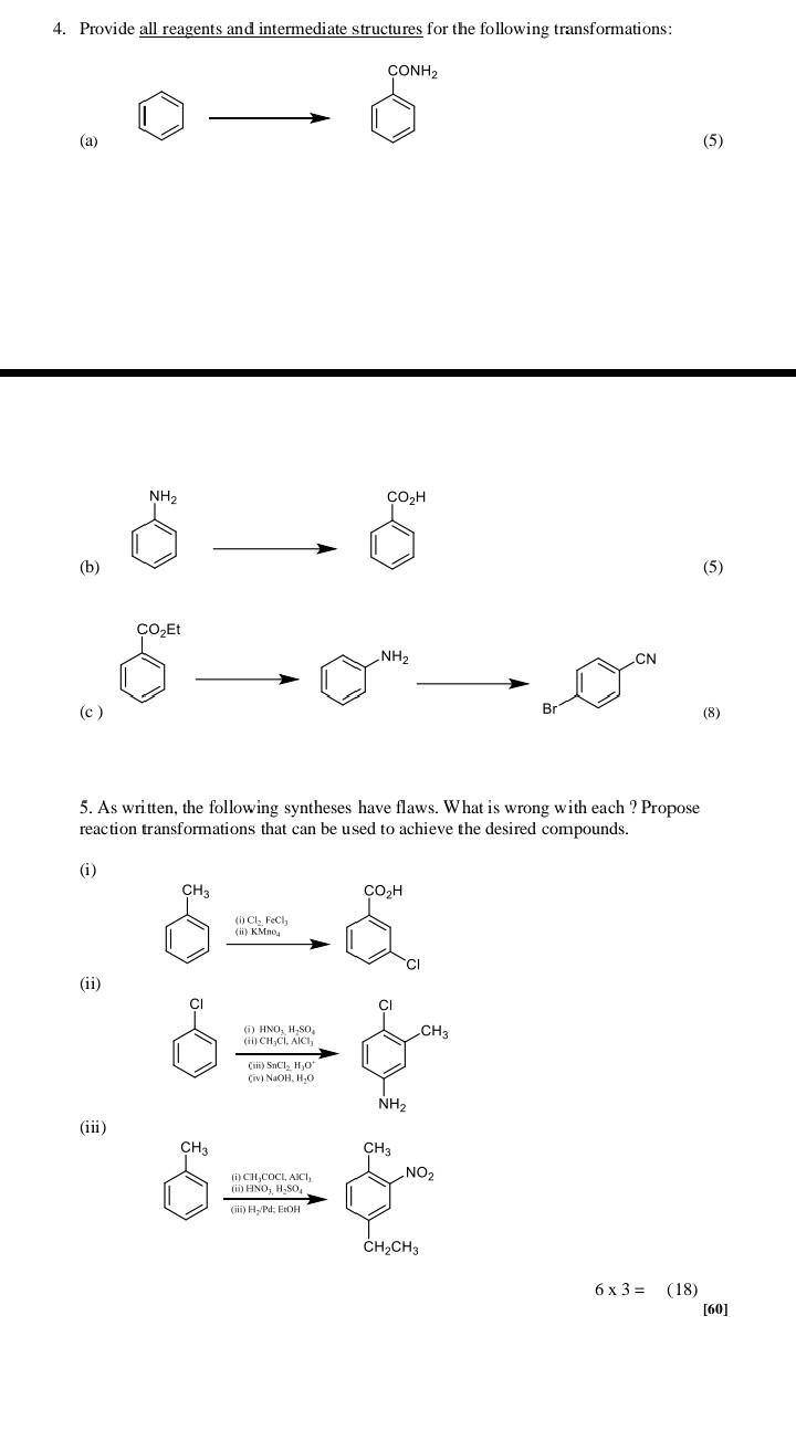 Solved 4. Provide all reagents and intermediate structures | Chegg.com