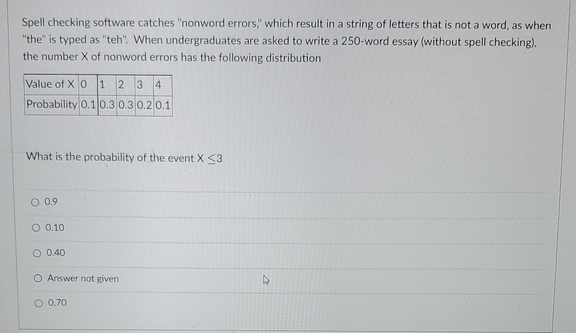Solved Spell checking software catches "nonword errors," | Chegg.com