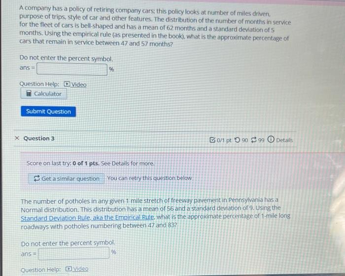 Solved a A company has a policy of retiring company cars: | Chegg.com