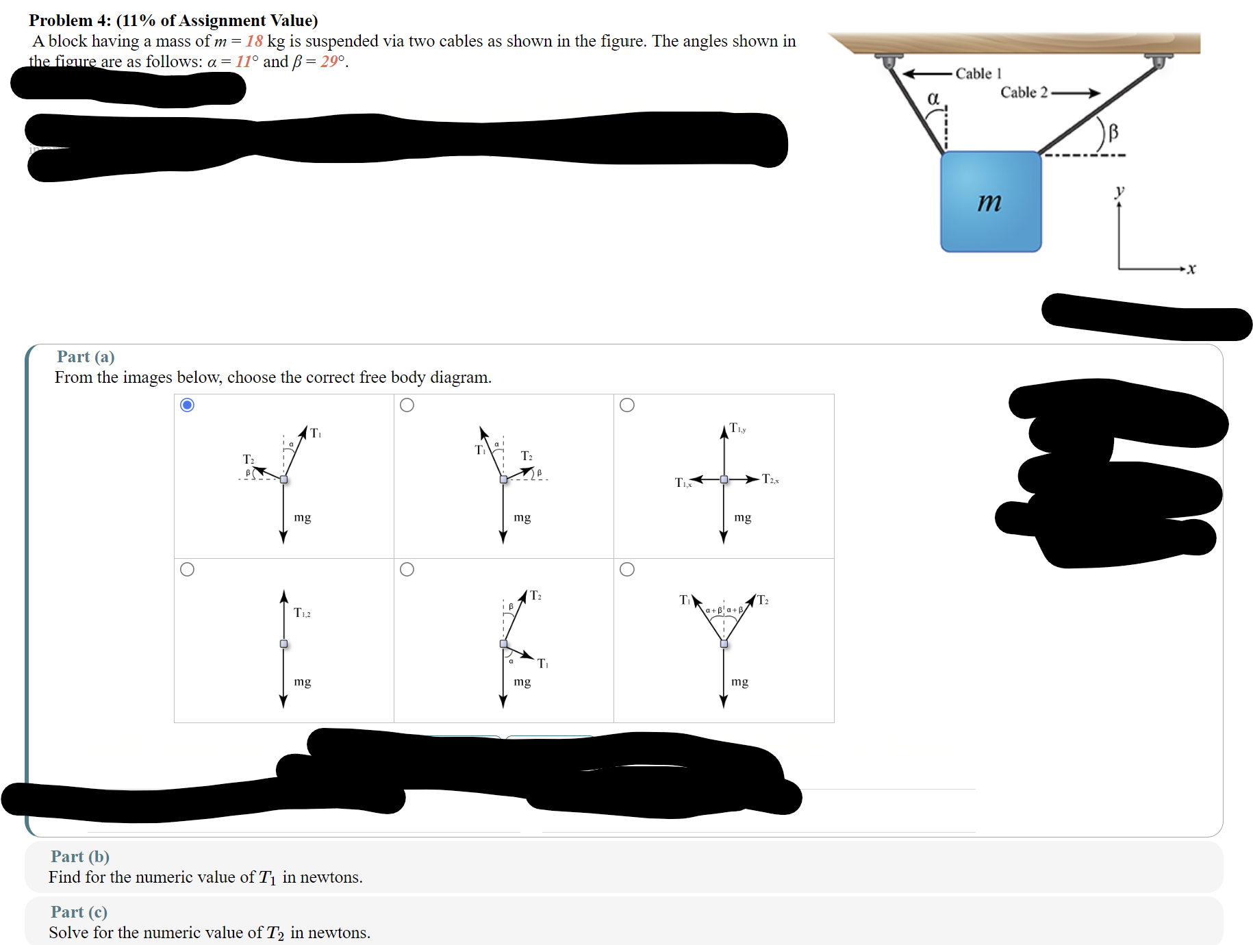 Solved Problem 4: (11% ﻿of Assignment Value)A block having a | Chegg.com