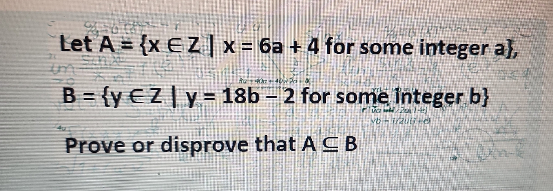 Let for some integer a, ﻿ for some integer b ﻿Prove | Chegg.com