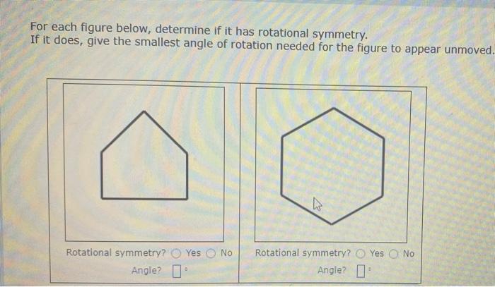 Solved For each figure below, determine if it has rotational | Chegg.com