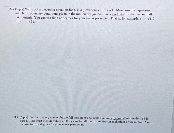Solved Please help me on Q3.3 and Q3.4. It's cycloidal | Chegg.com
