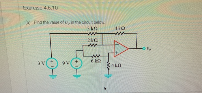 Solved Exercise 4.6.10 (a) Find the value of v, in the | Chegg.com