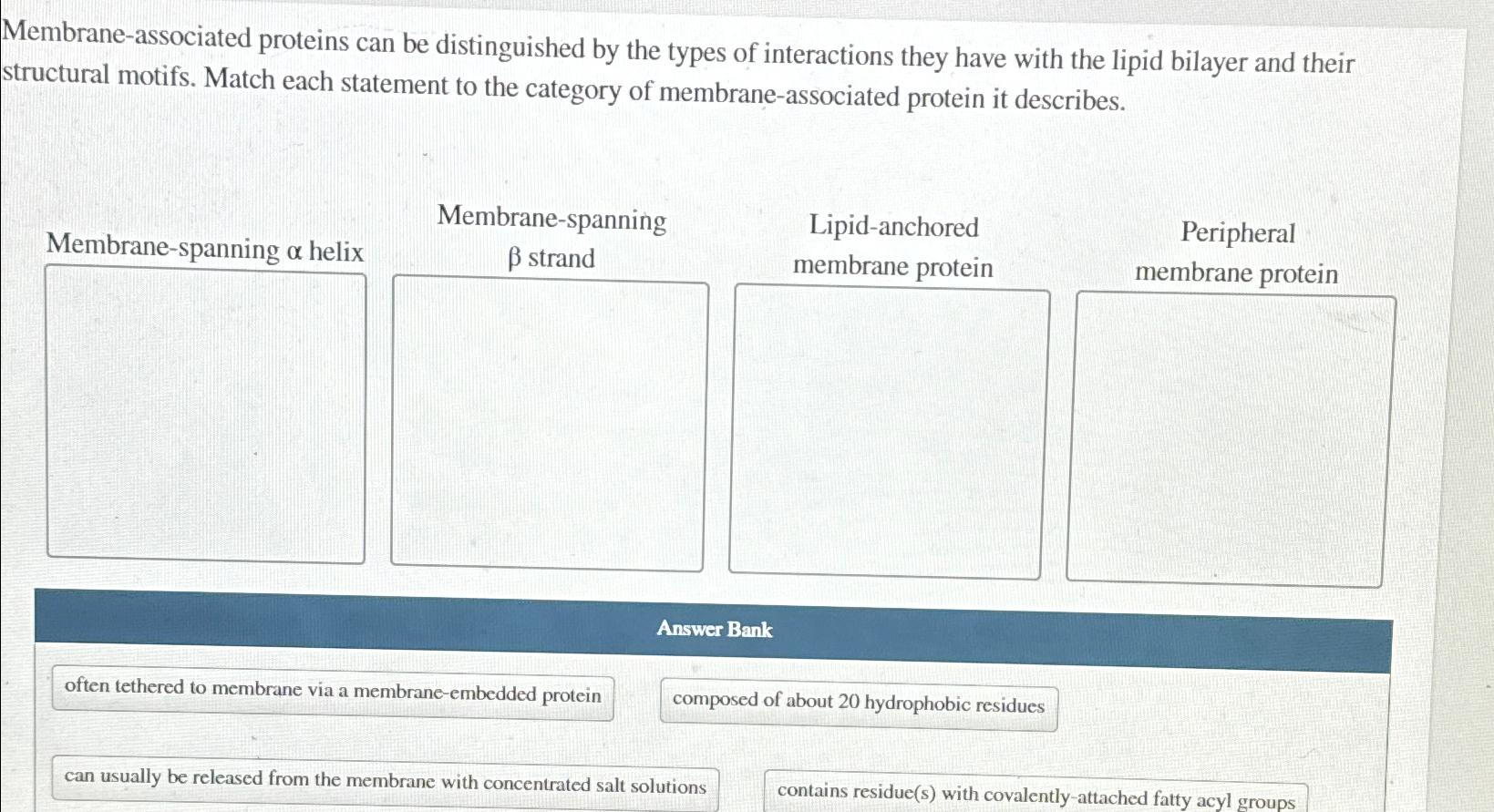 Solved Membrane-associated proteins can be distinguished by | Chegg.com