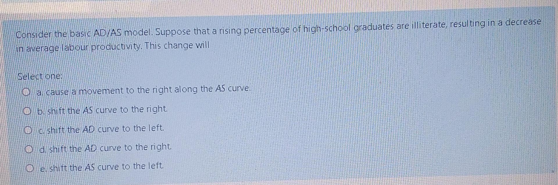 Solved Consider the basic AD/AS model. Suppose that a rising | Chegg.com