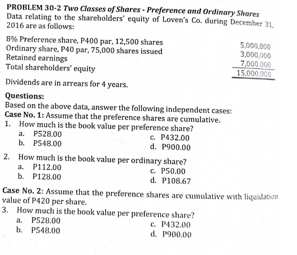 Solved 4. How much is the book value per ordinary share? a. | Chegg.com