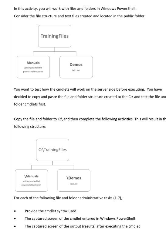 Solved In this activity, you will work with files and | Chegg.com
