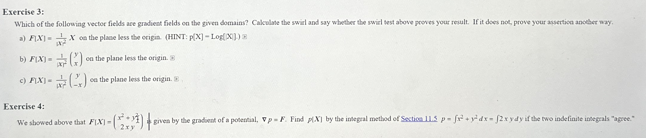 Solved Exercise 3:Which of the following vector fields are | Chegg.com