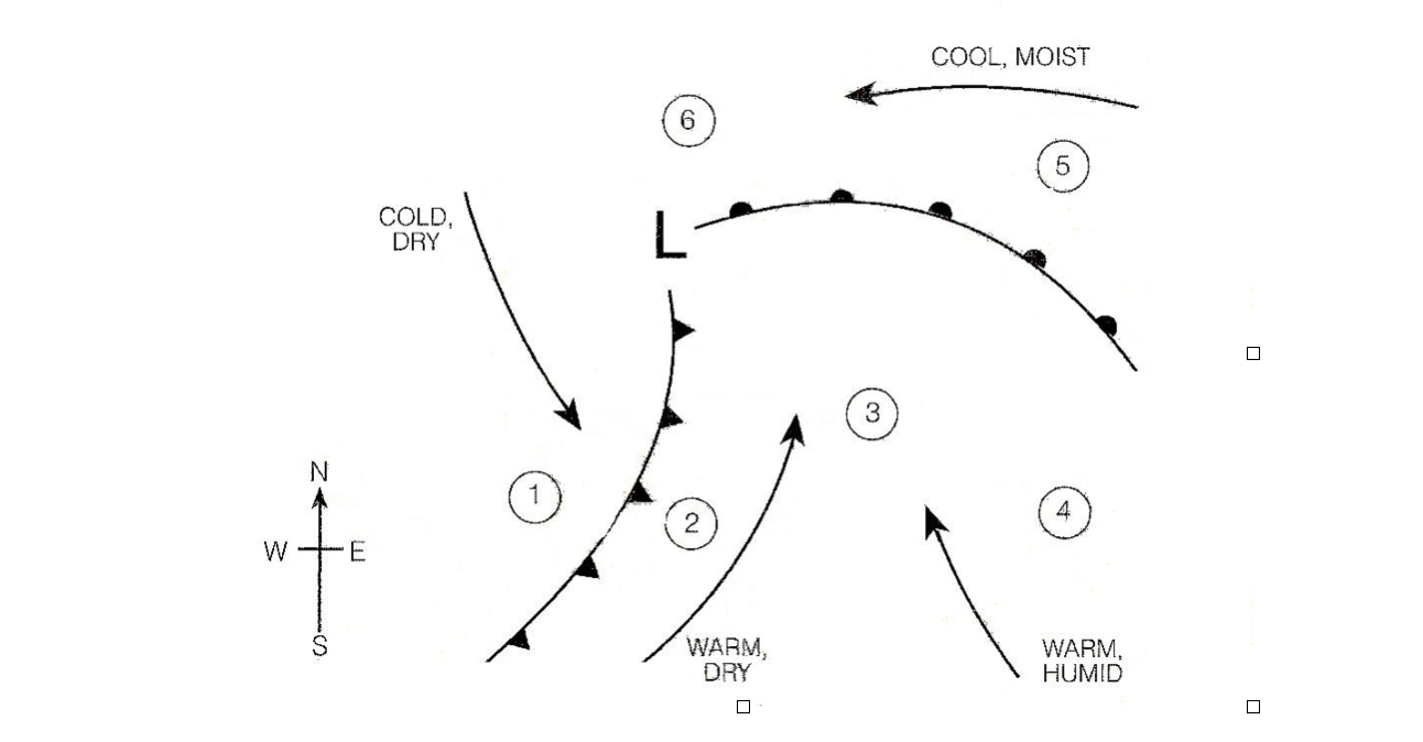 Solved The figure above represents a surface weather map in | Chegg.com