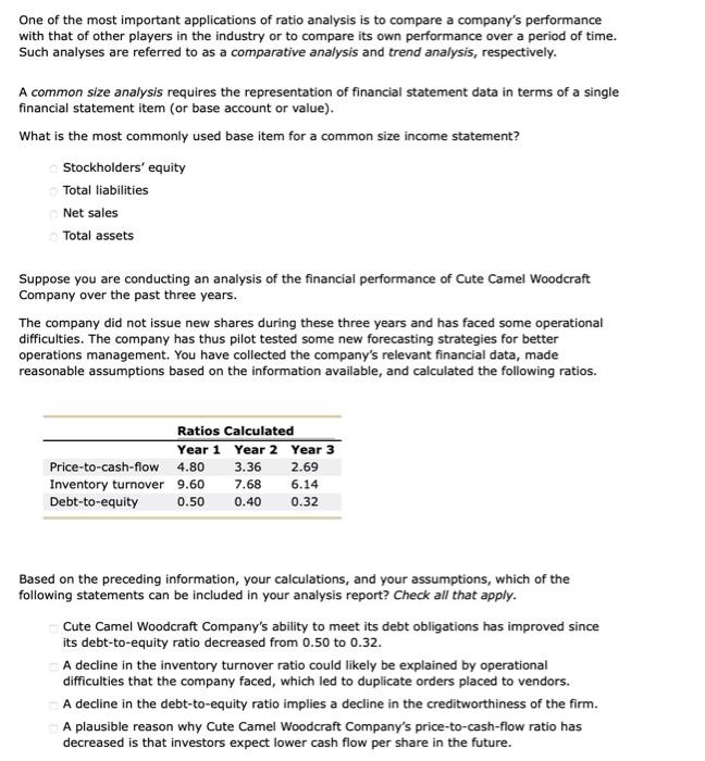 Solved One of the most important applications of ratio | Chegg.com