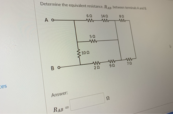 Solved Determine the equivalent resistance, RAB, between | Chegg.com