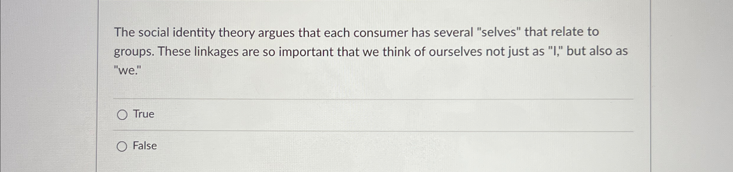 Solved The social identity theory argues that each consumer | Chegg.com