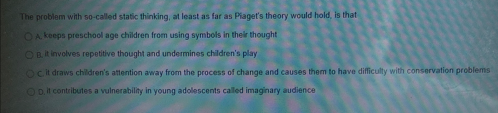 Solved The problem with so-called static thinking, at least | Chegg.com