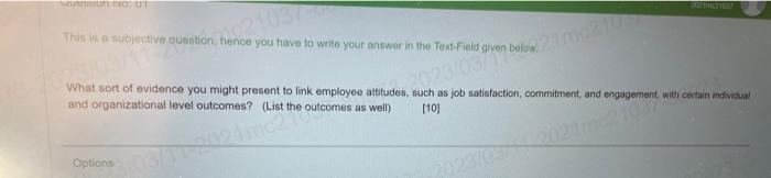 Solved Thisis a subjective ouestion, hence you have to write | Chegg.com