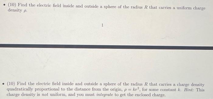 Solved This is one questionA) Find the electric field inside | Chegg.com