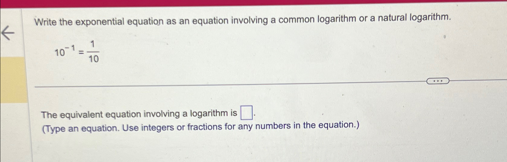 Solved Write the exponential equation as an equation | Chegg.com
