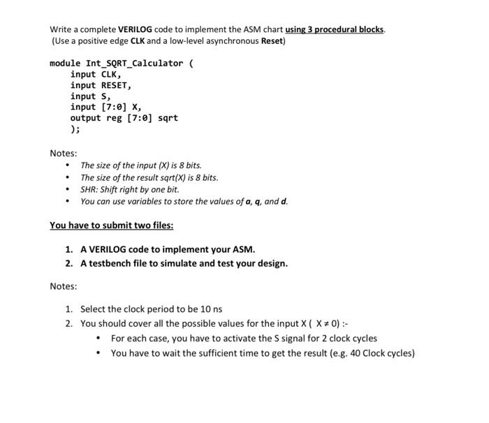 Solved Write A Complete Verilog Code To Implement The Asm