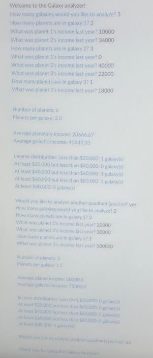 Solved Your assignment is to create an interstellar Galaxy | Chegg.com