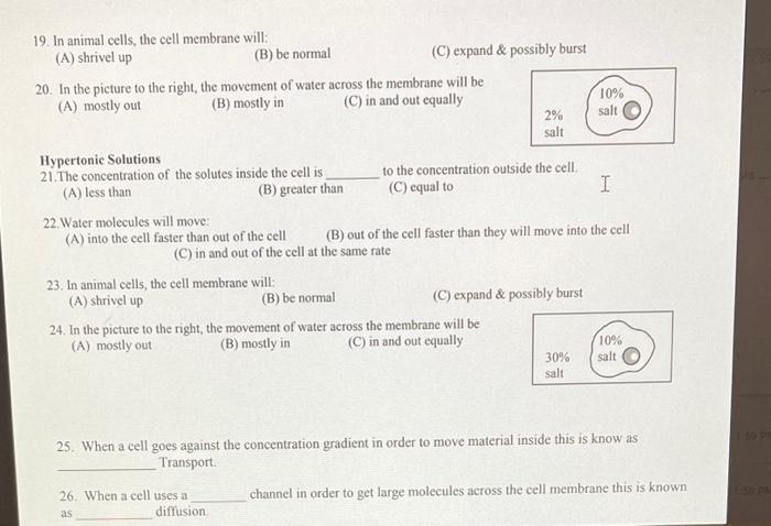 Solved Osmosis \& Diffusion Review Sheet Name: 1. The cell | Chegg.com